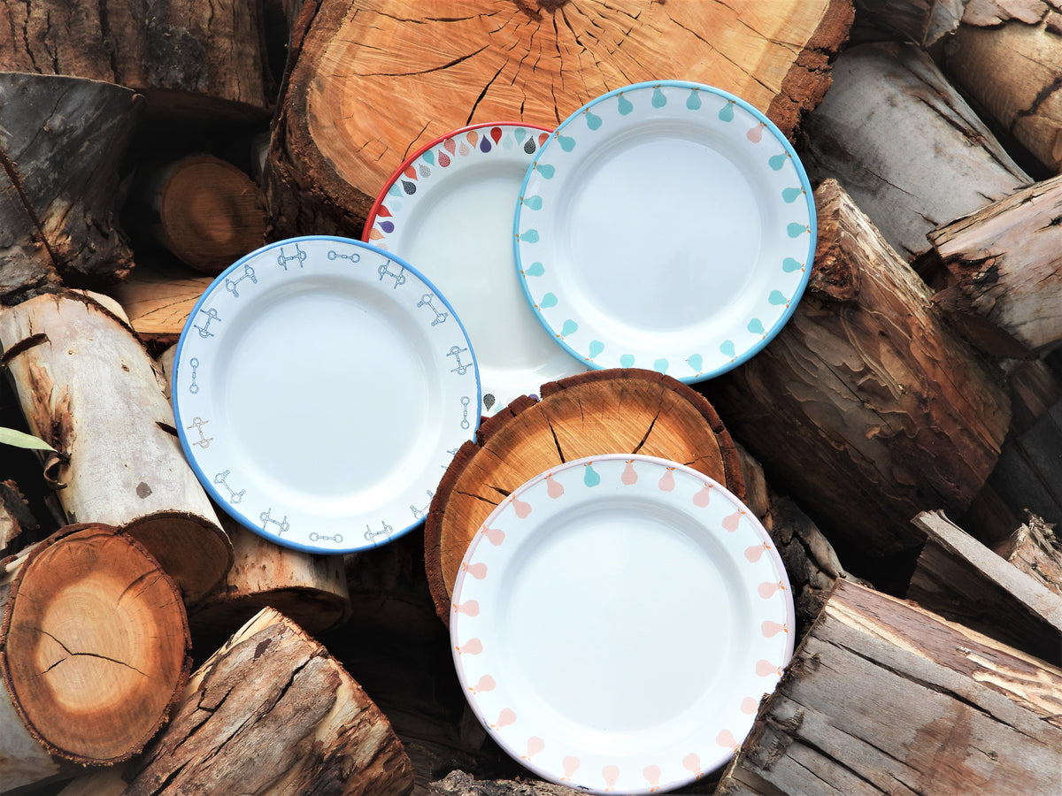 Enamel Plates - Set of 4 Mixed design – Little Echidna Home