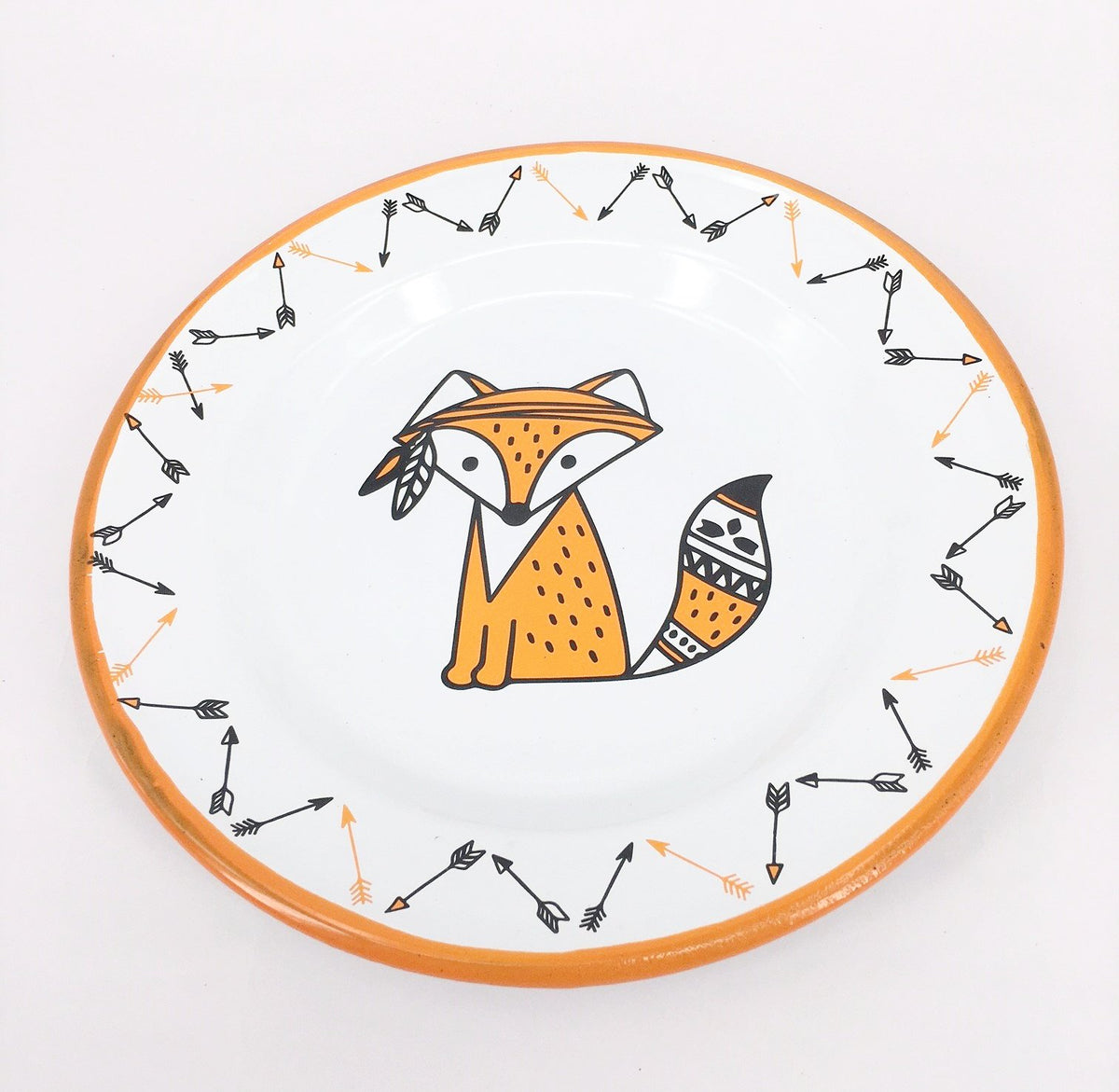 Enamel Plates - Set of 4 Cute Fox Plates – Little Echidna Home